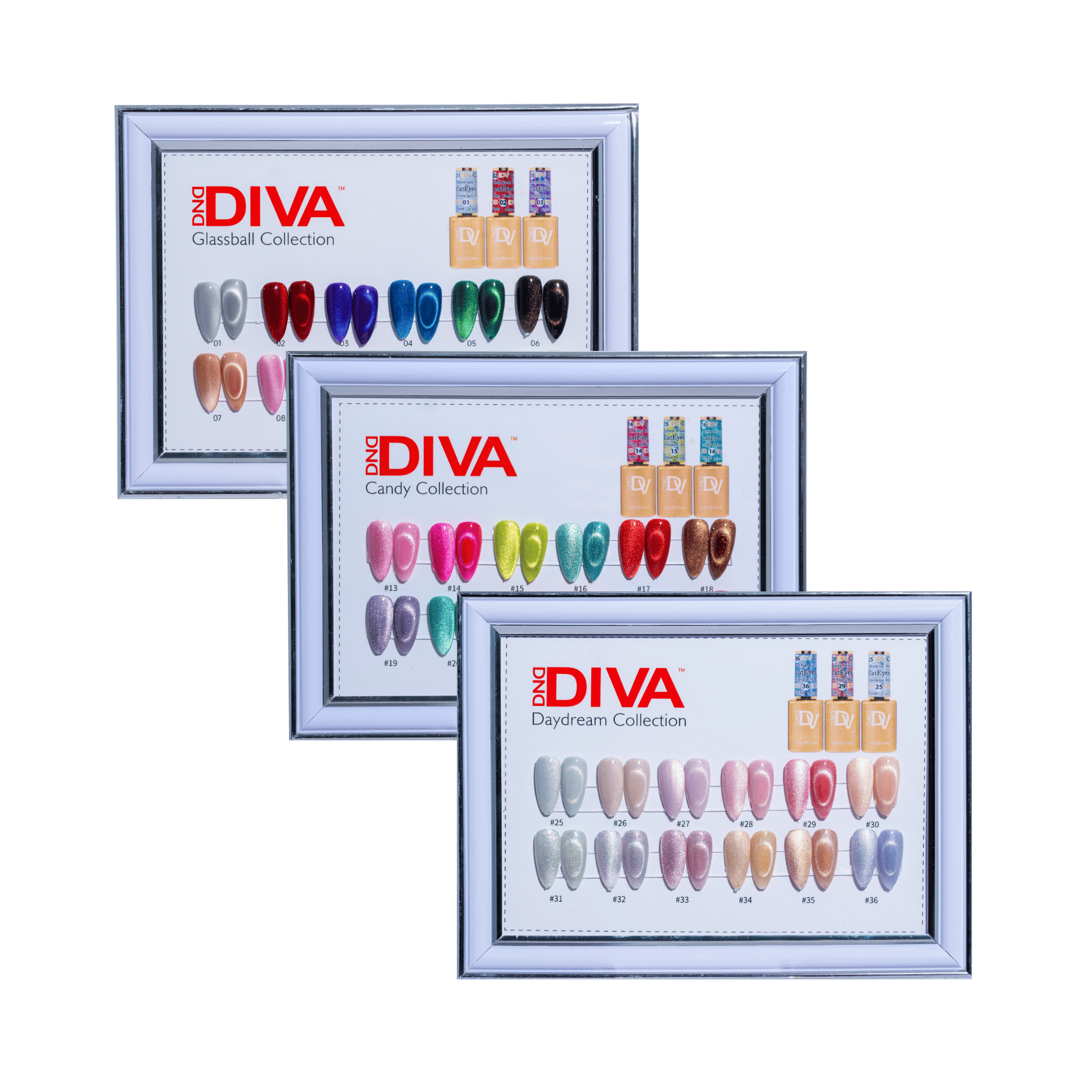 DIVA Framed Color Chart — 9D Cat Eye Collection – DND Gel