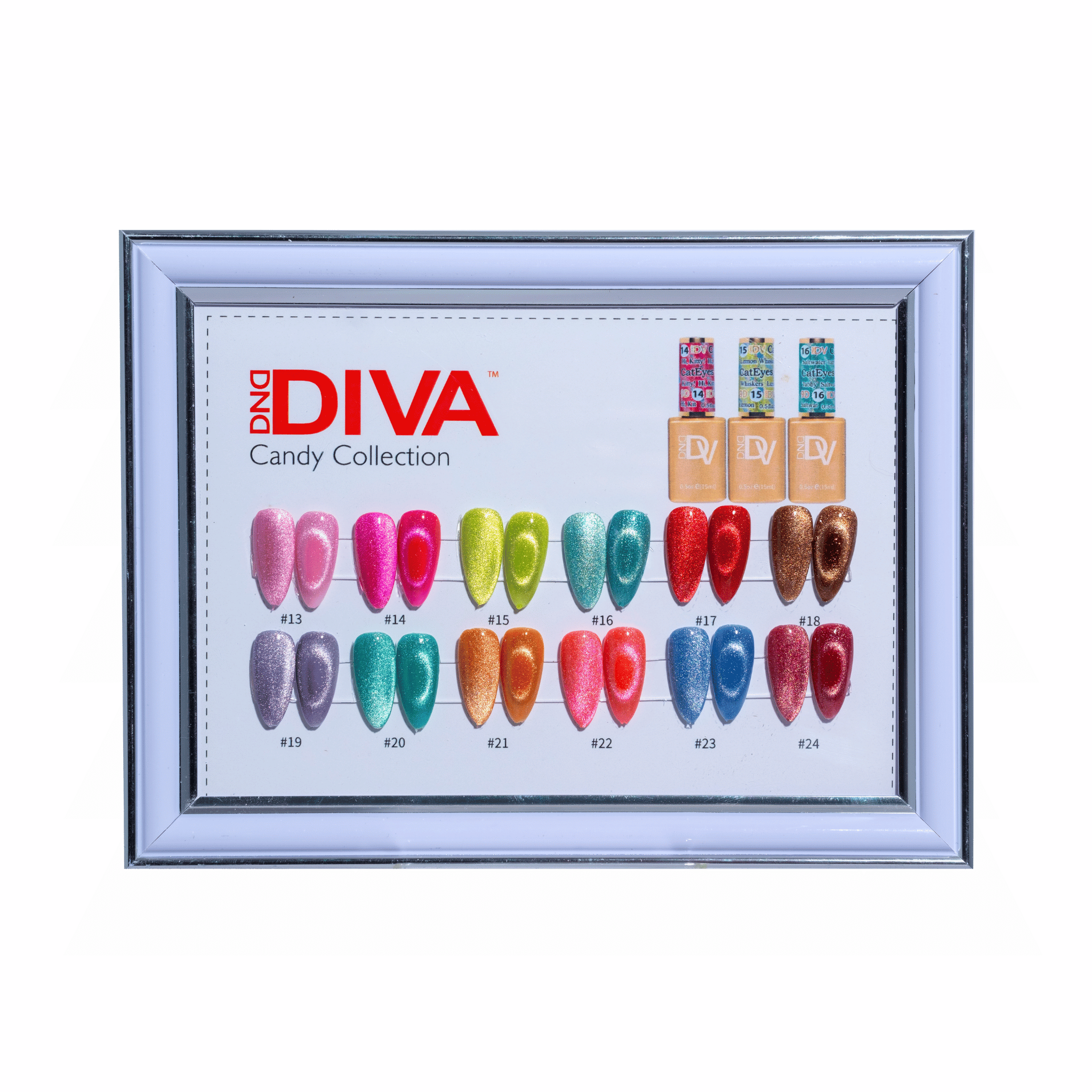 DIVA Framed Color Chart — 9D Cat Eye Candy – DND Gel