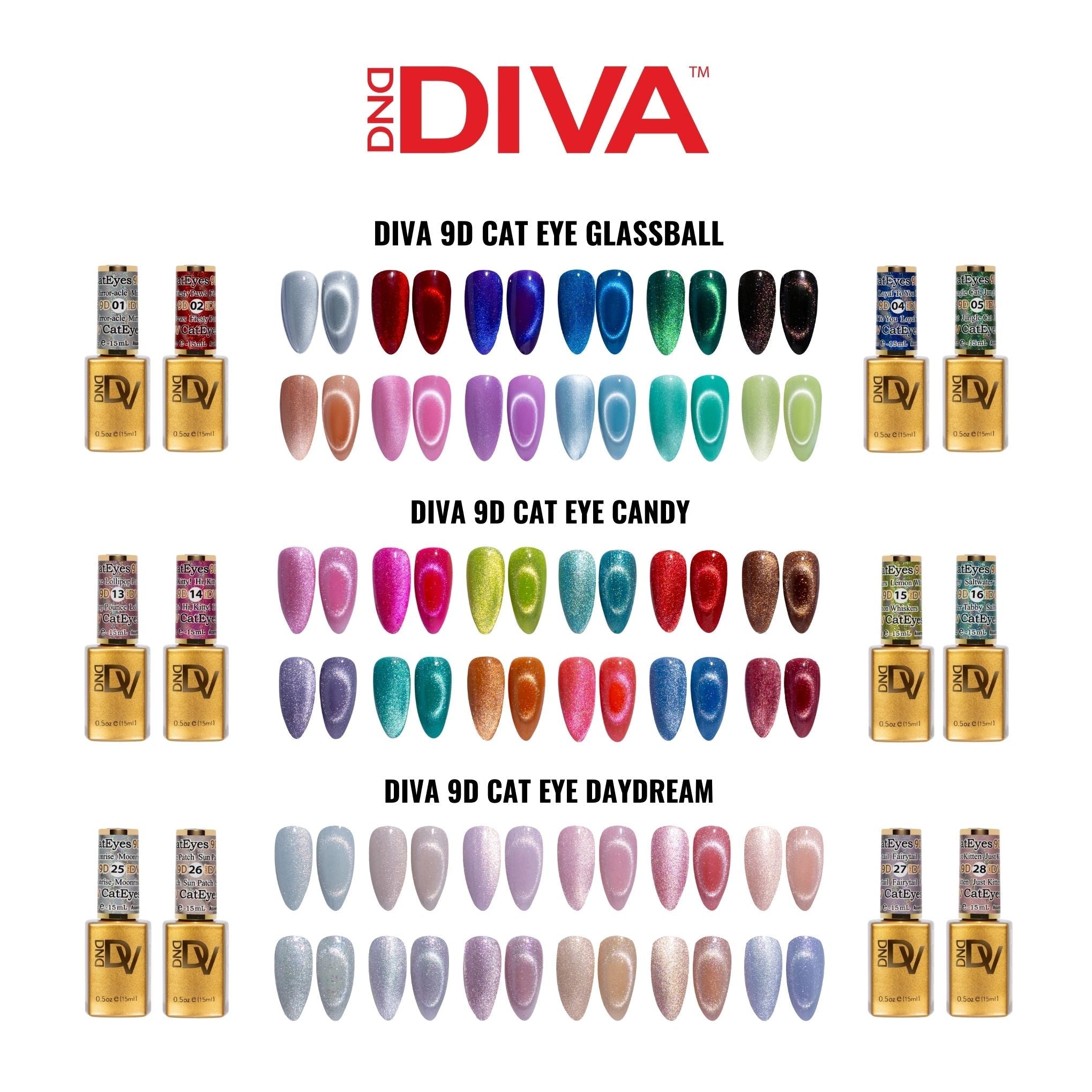 DIVA 9D Cat Eye Collection — 36 Set – DND Gel